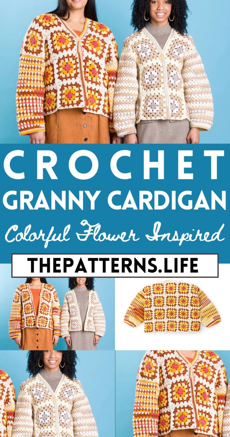 Colorful Flower Inspired Crochet Granny Cardigan Step By Step - Free ...
