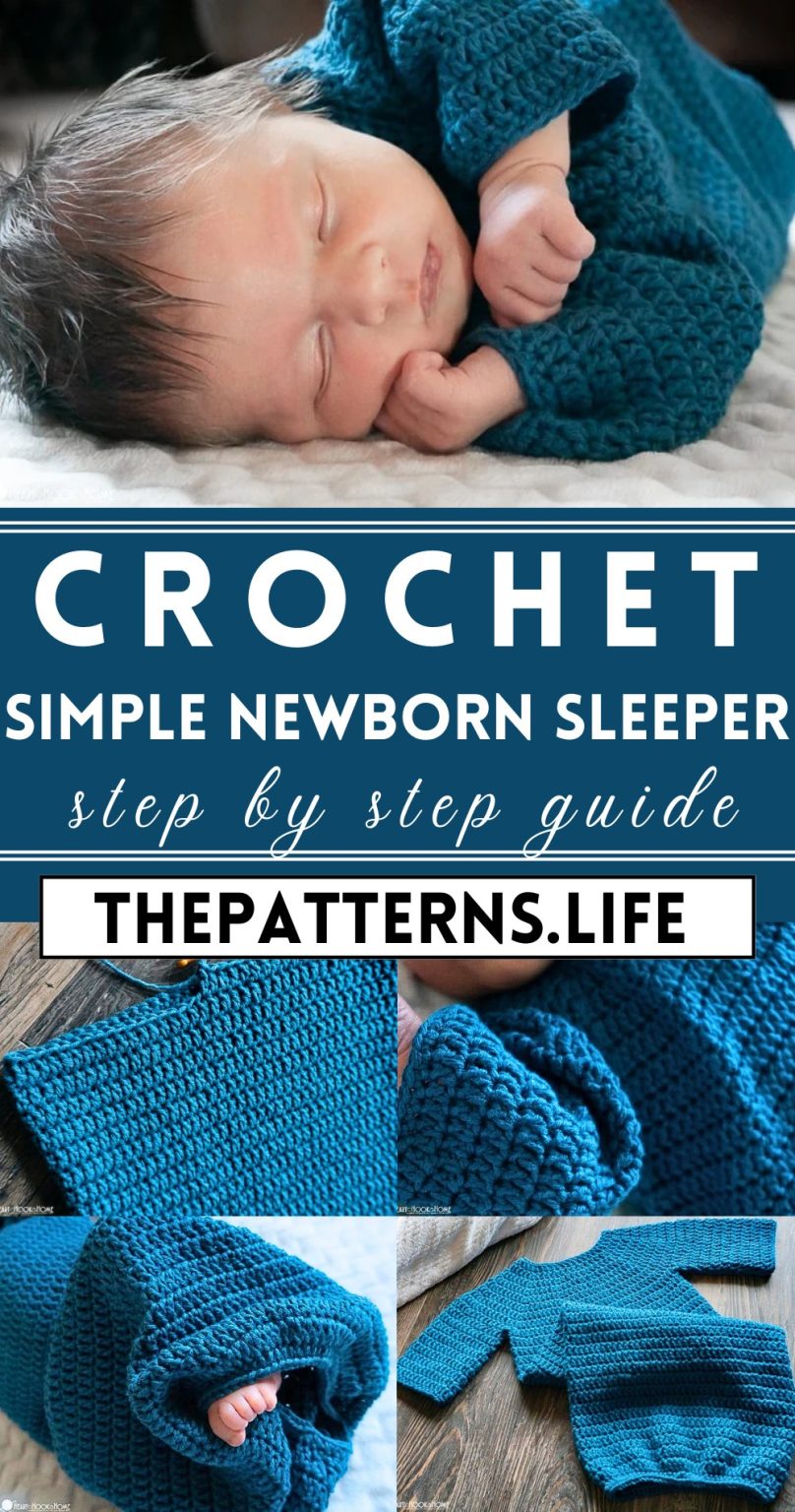Simple And Easy Crochet Newborn Sleeper Pattern In Solid Color - The ...