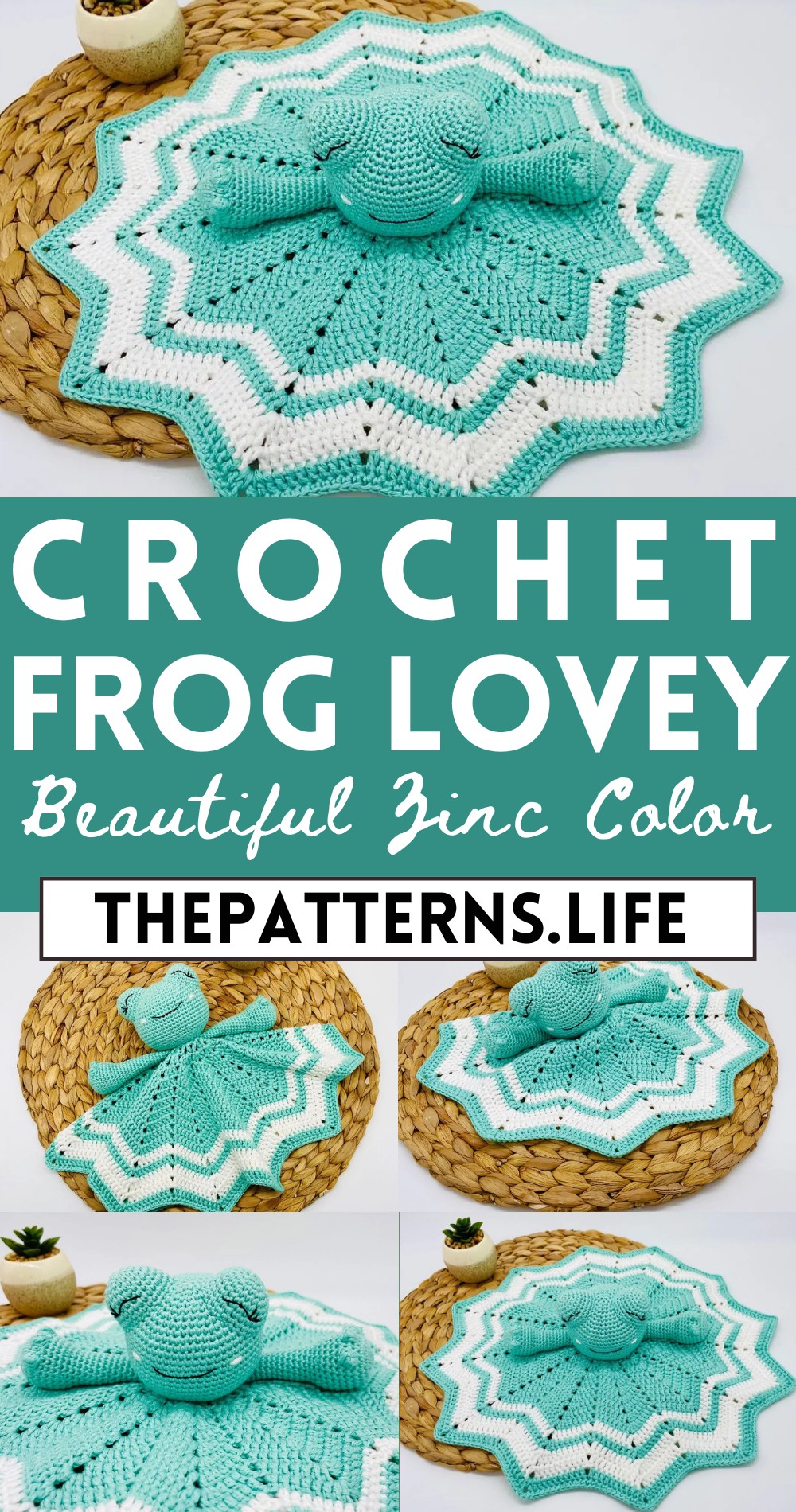 Cute & Soft Crochet Frog Lovey Pattern In Beautiful Zinc Color - The Patterns