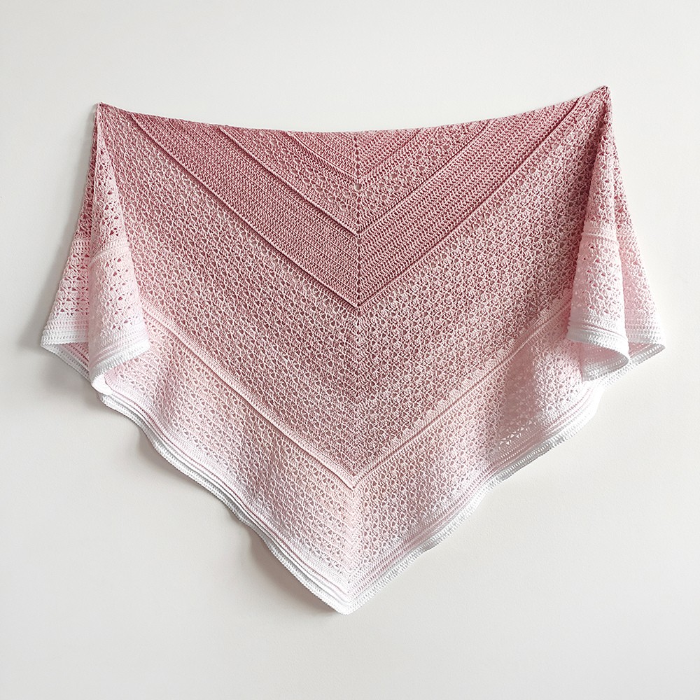 Lightweight Crochet Magnolia Lace Shawl Pattern with vibrant color ...