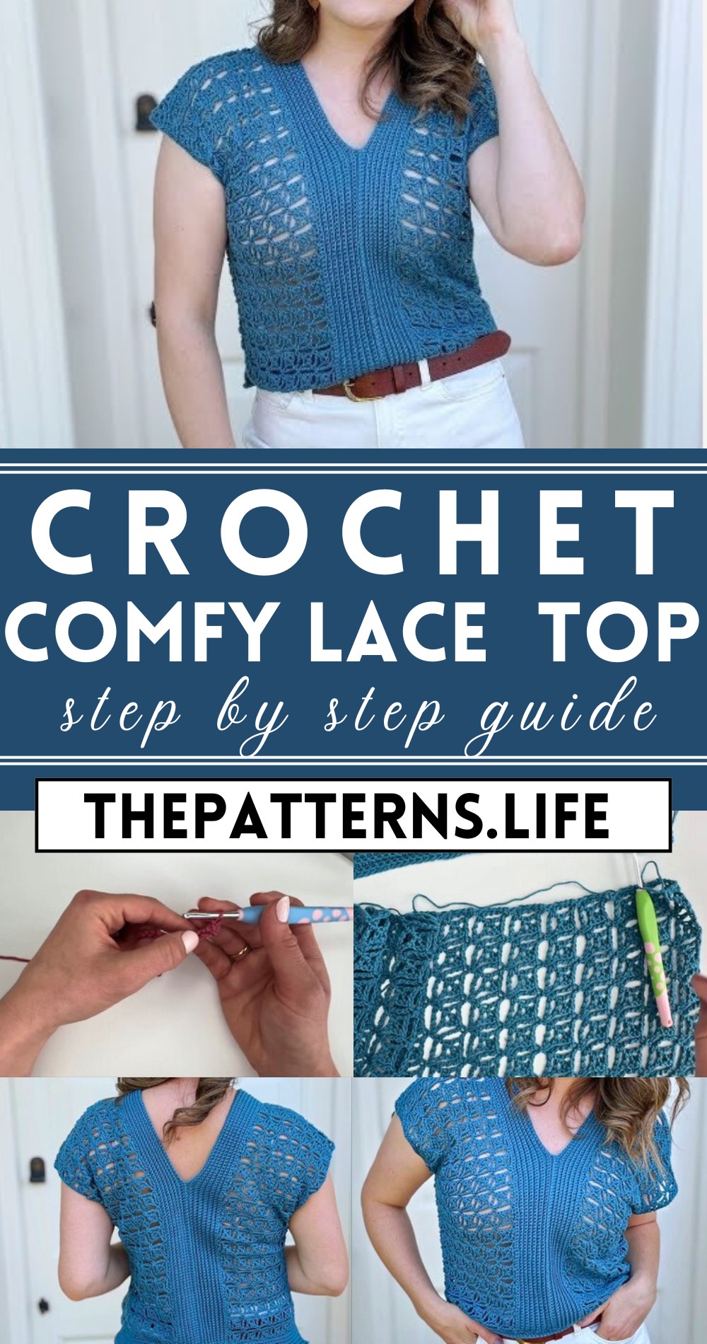 Comfy Lace Crochet Top Pattern & Tutorial For Beginners - The Patterns