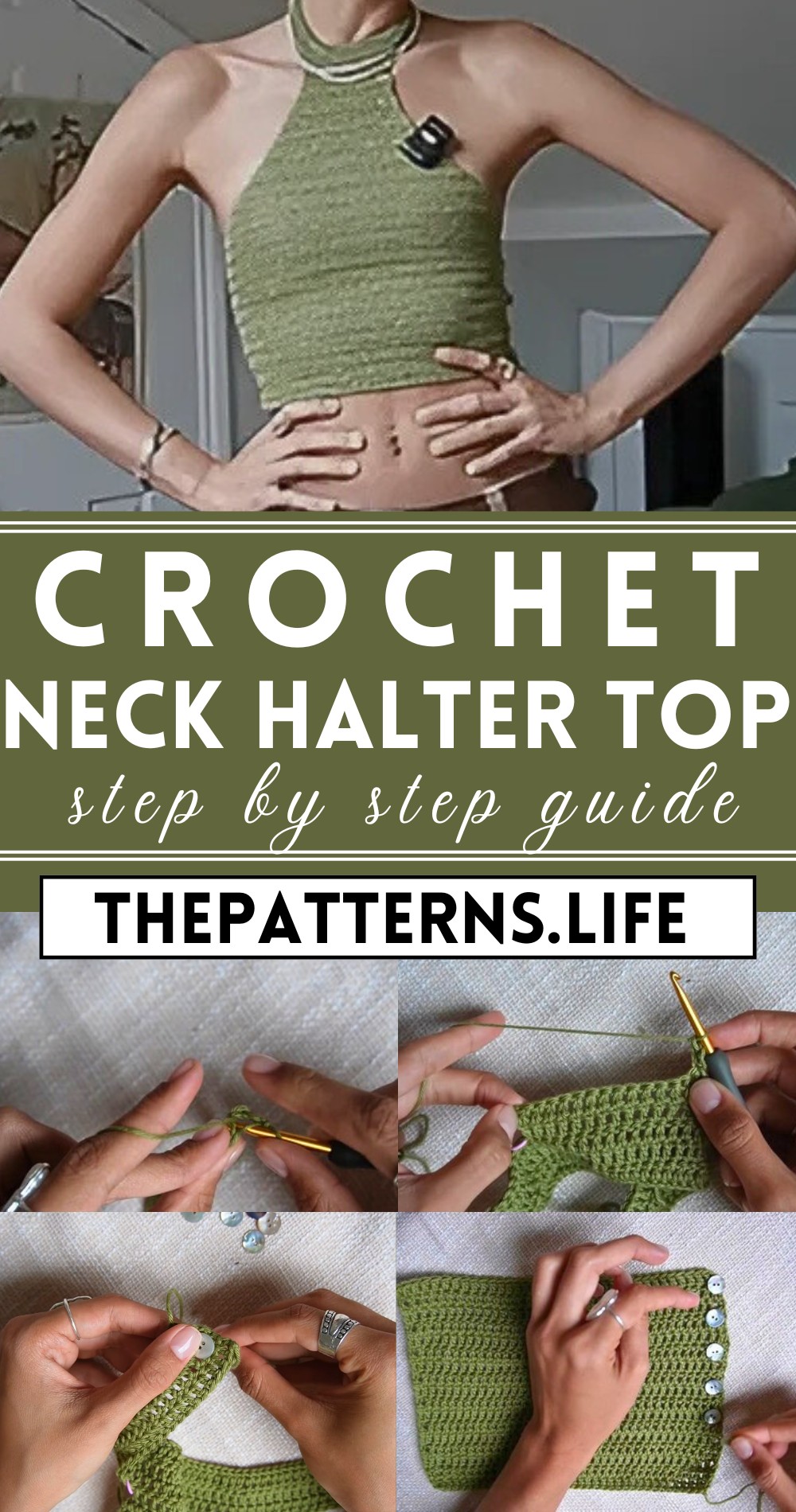 Crochet High Neck Halter Top Pattern For Summer Wardrobe - The Patterns