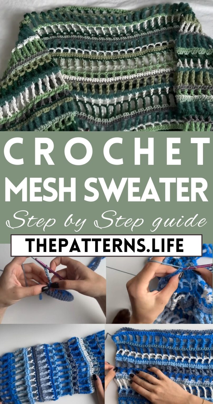 Crochet Mesh Sweater Pattern For Standalone Wear - The Patterns