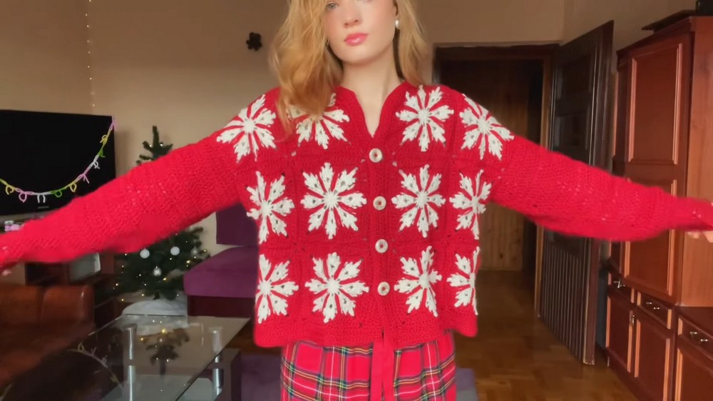 Stylish Crochet Snowflake Cardigan Pattern For Beginners - The Patterns