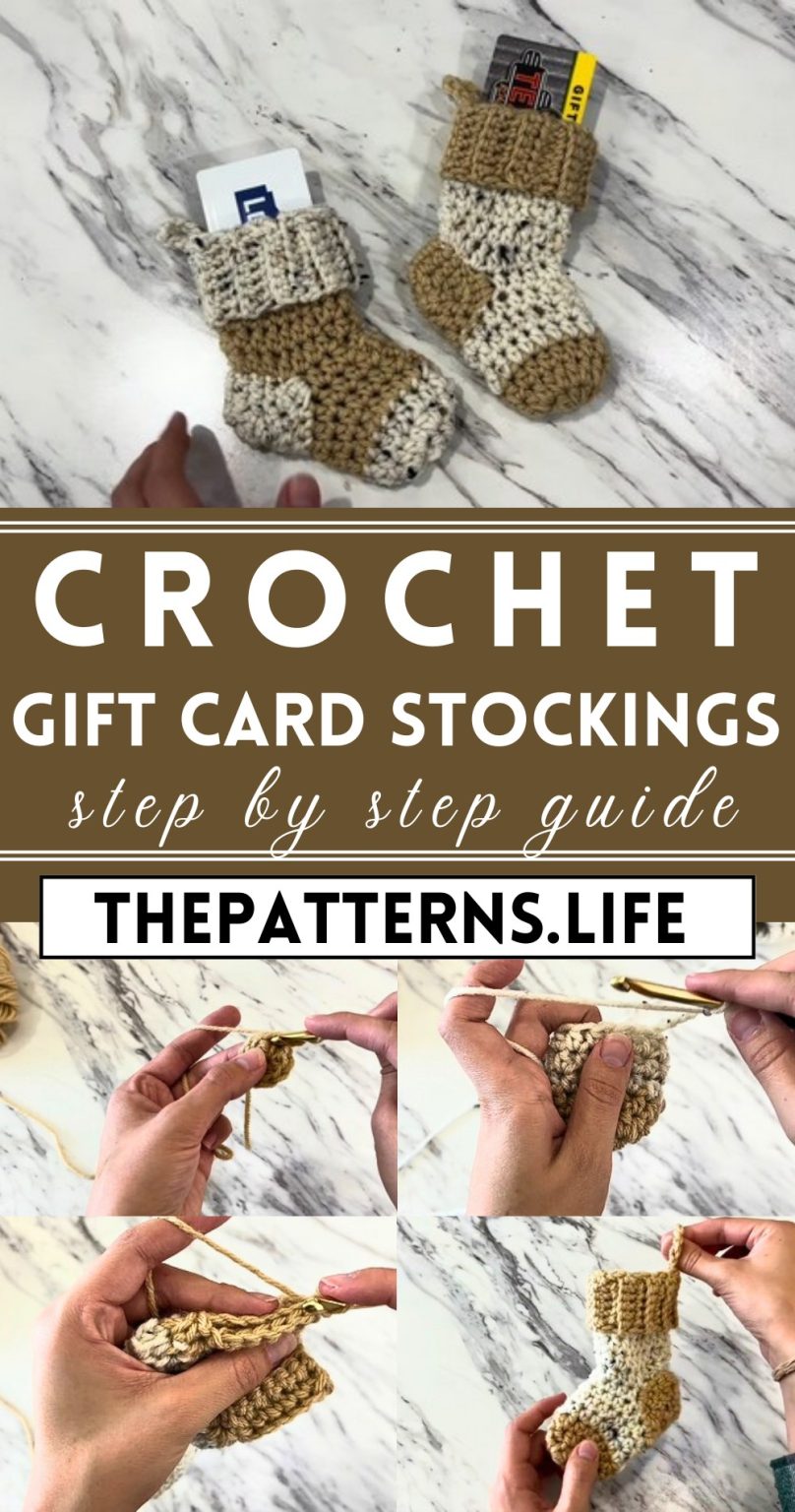 Simple Cozy Crochet Gift Card Stockings Step By Step Pattern - The Patterns
