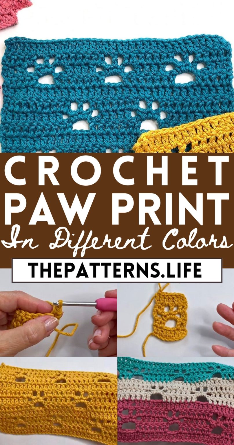 Easy And Clear Crochet Paw Print Pattern - The Patterns