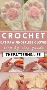 Cut Crochet Cat Paw Fingerless Gloves - Free Pattern - The Patterns