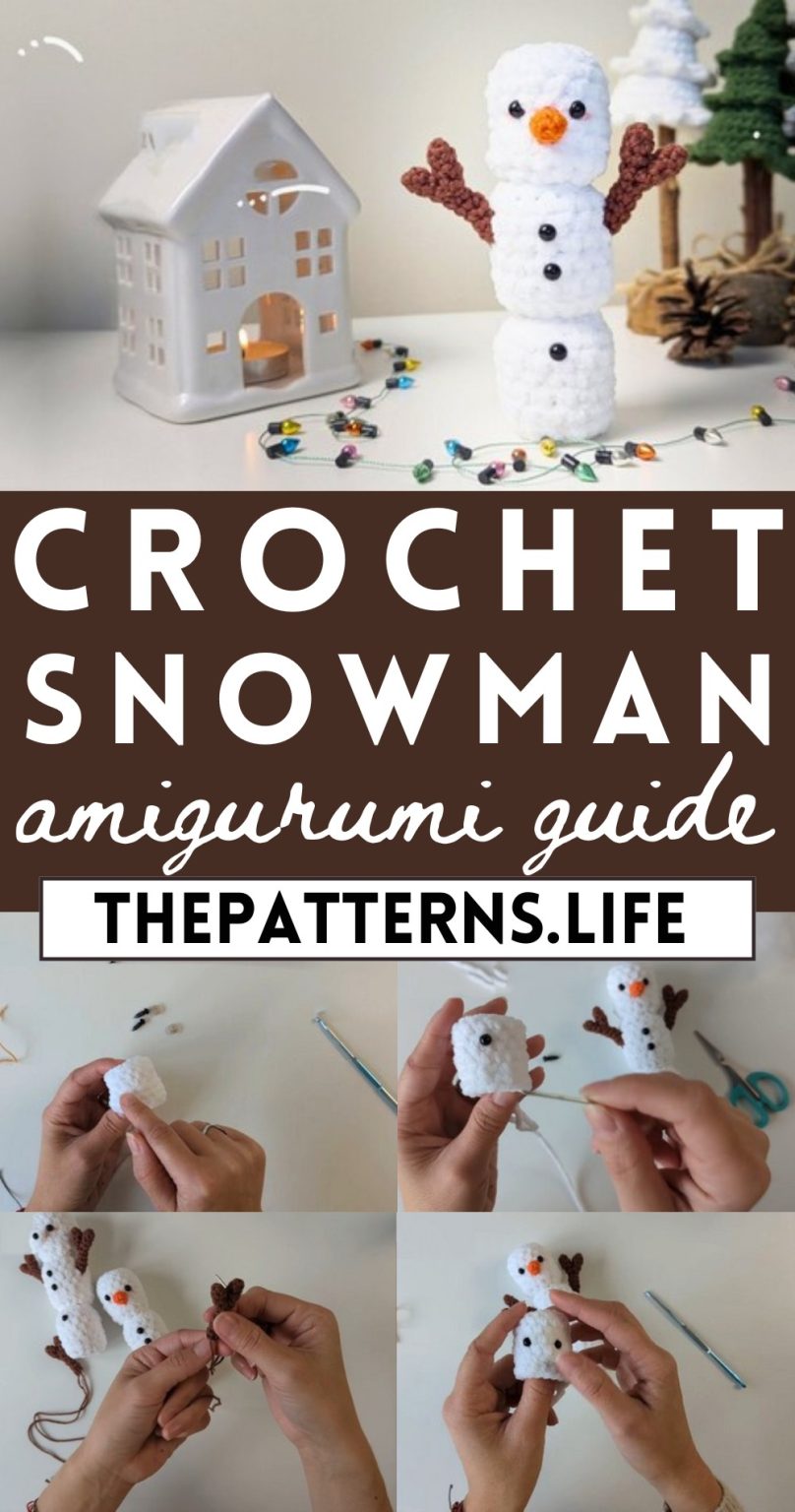 Admirable Pattern - Crochet Marshmallow Snowman Amigurumi - The Patterns