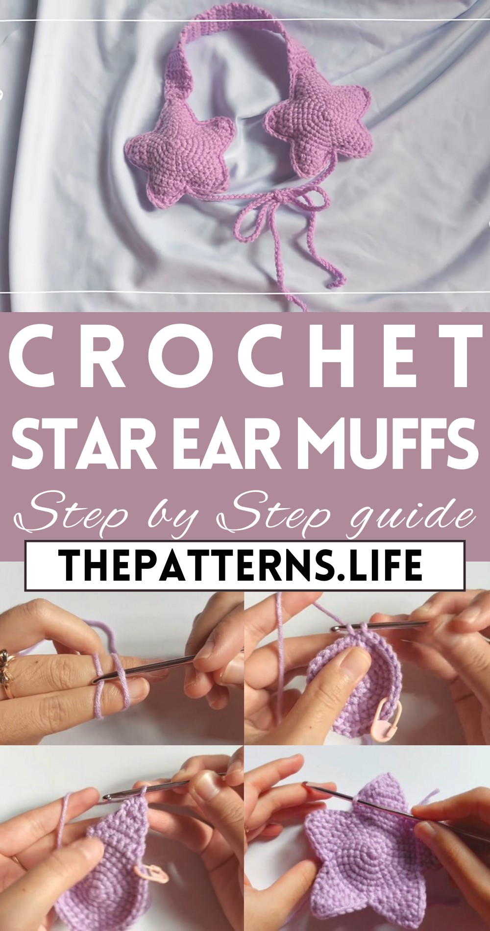 Easy But Cute Crochet Star Ear Muffs Pattern - The Patterns